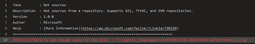 There is not enough space on the disk - Azure Devops build containers ...