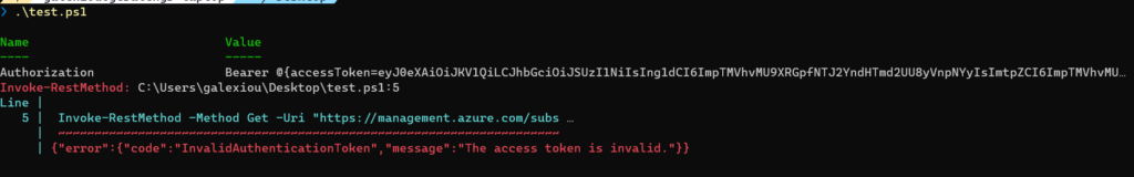 InvalidAuthenticationToken "message":"The access token is invalid." - Powershell - GeralexGR